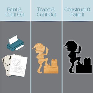 3ft and 4ft Christmas Elves Template Print & Trace: Stencil PDF ...