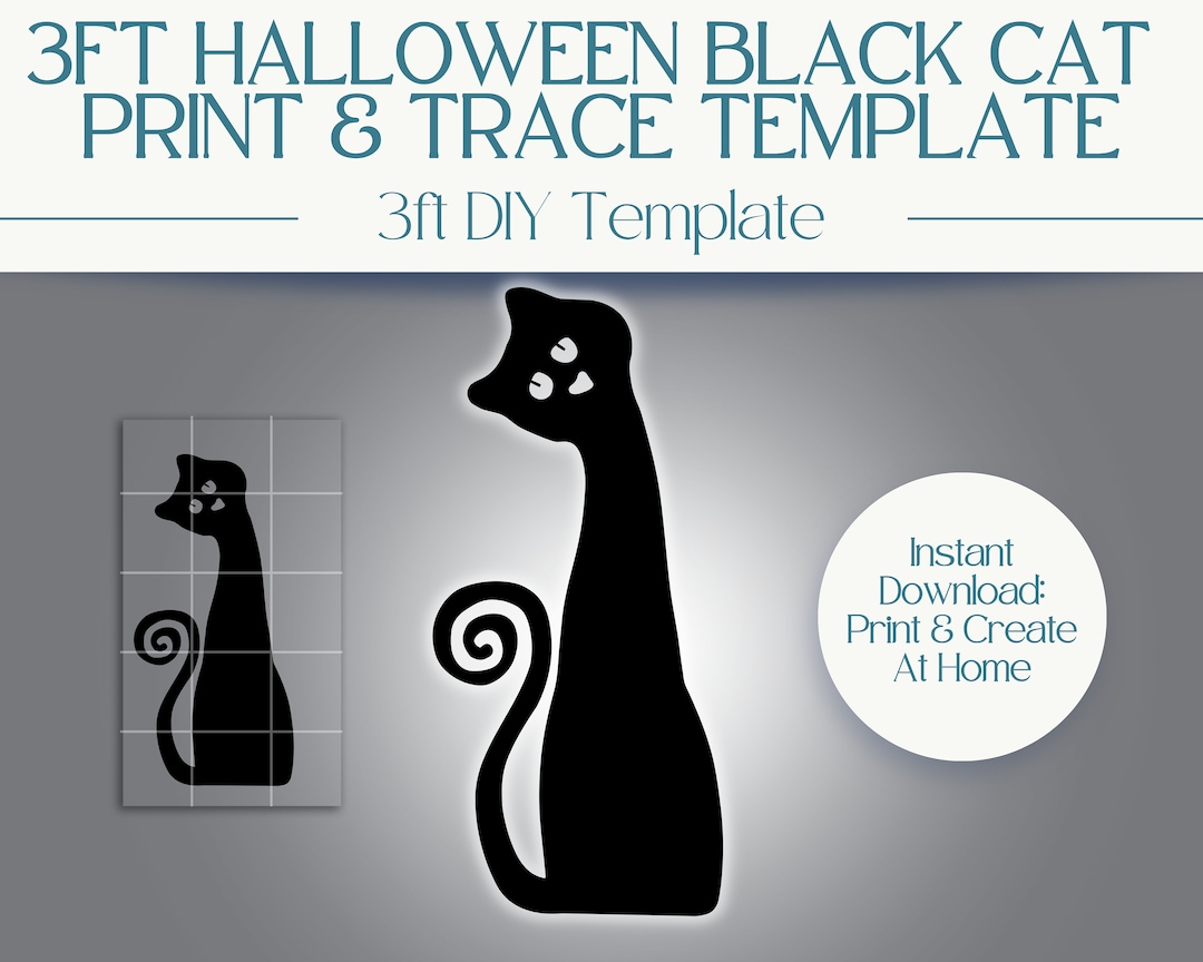 3ft Black Cat Halloween Decoration | Trick-or-treat Yard Art Decor ...