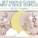 6ft Over the Moon and Clouds Template Backdrop Decorations With Stand ...