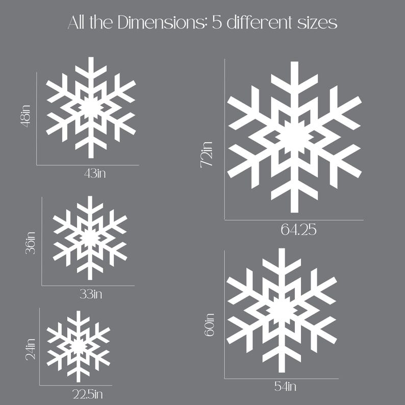 2ft, 3ft, 4ft, 5ft 6ft Christmas Snowflake Silhouette Template ...