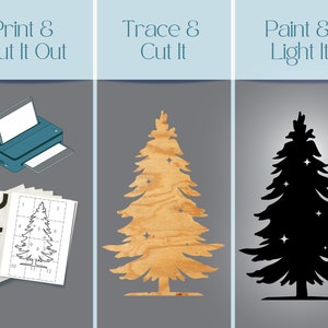 3ft, 4ft, 5ft, 6ft, 7ft Christmas Tree Template: Printable Stencil PDF ...
