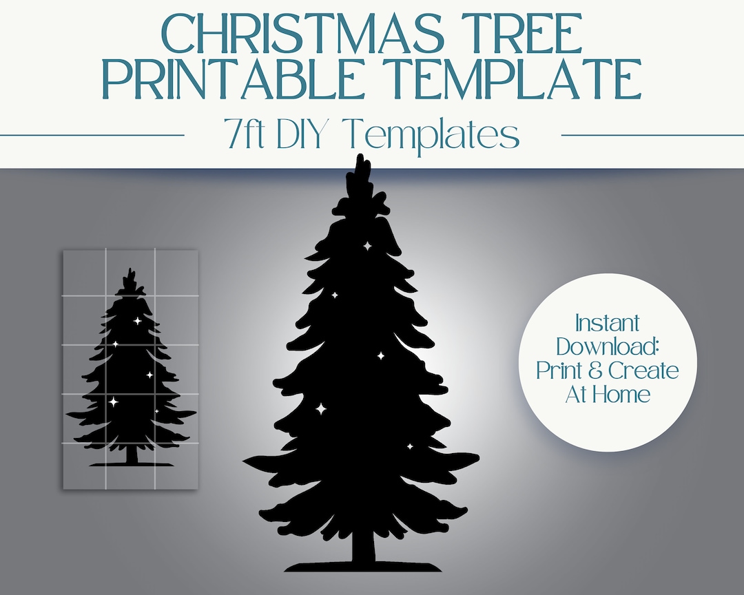 7ft Christmas Tree Template: Printable Stencil PDF for Wood Christmas ...