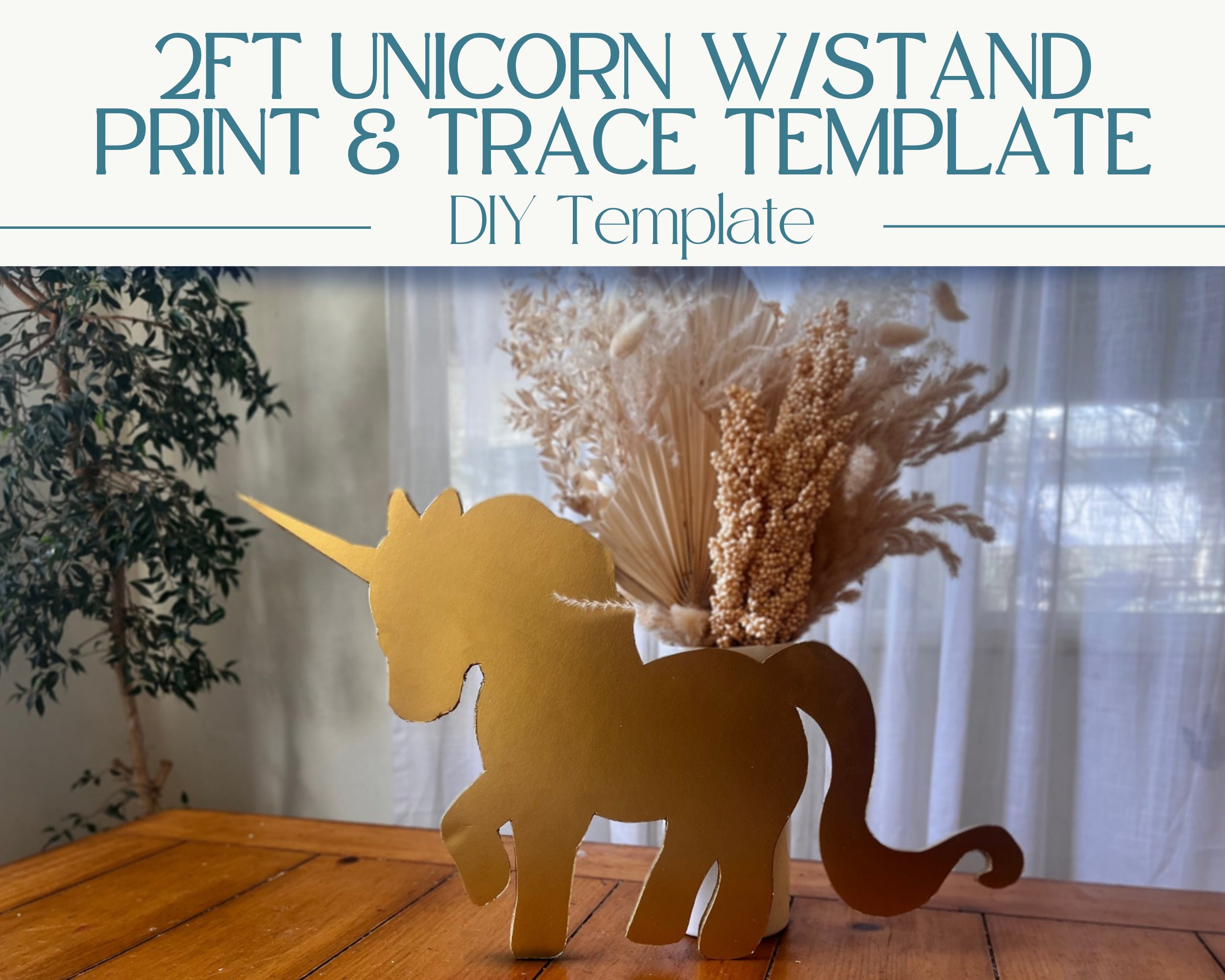 2ft Unicorn With Stand Template Backdrop Decorations | Birthday Party ...