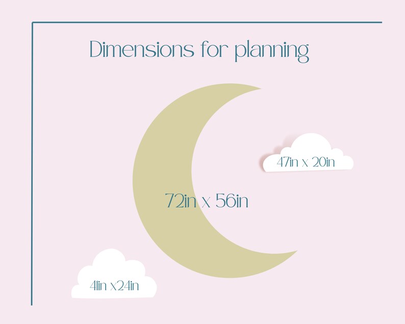 6ft Over the Moon and Clouds Template Backdrop Decorations With Stand ...