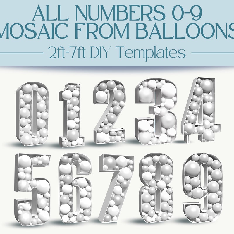 Mosaic Numbers - Etsy