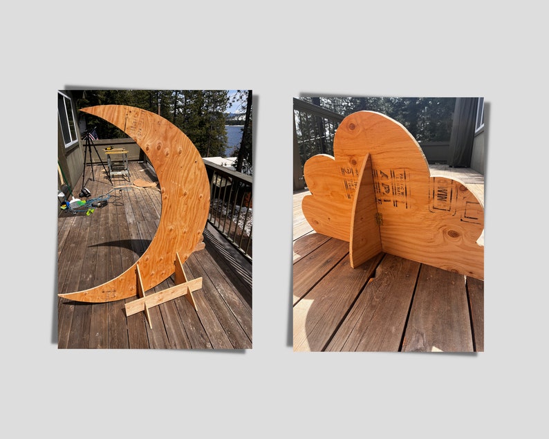 8ft Over the Moon Clouds Template Backdrop Decorations With - Etsy