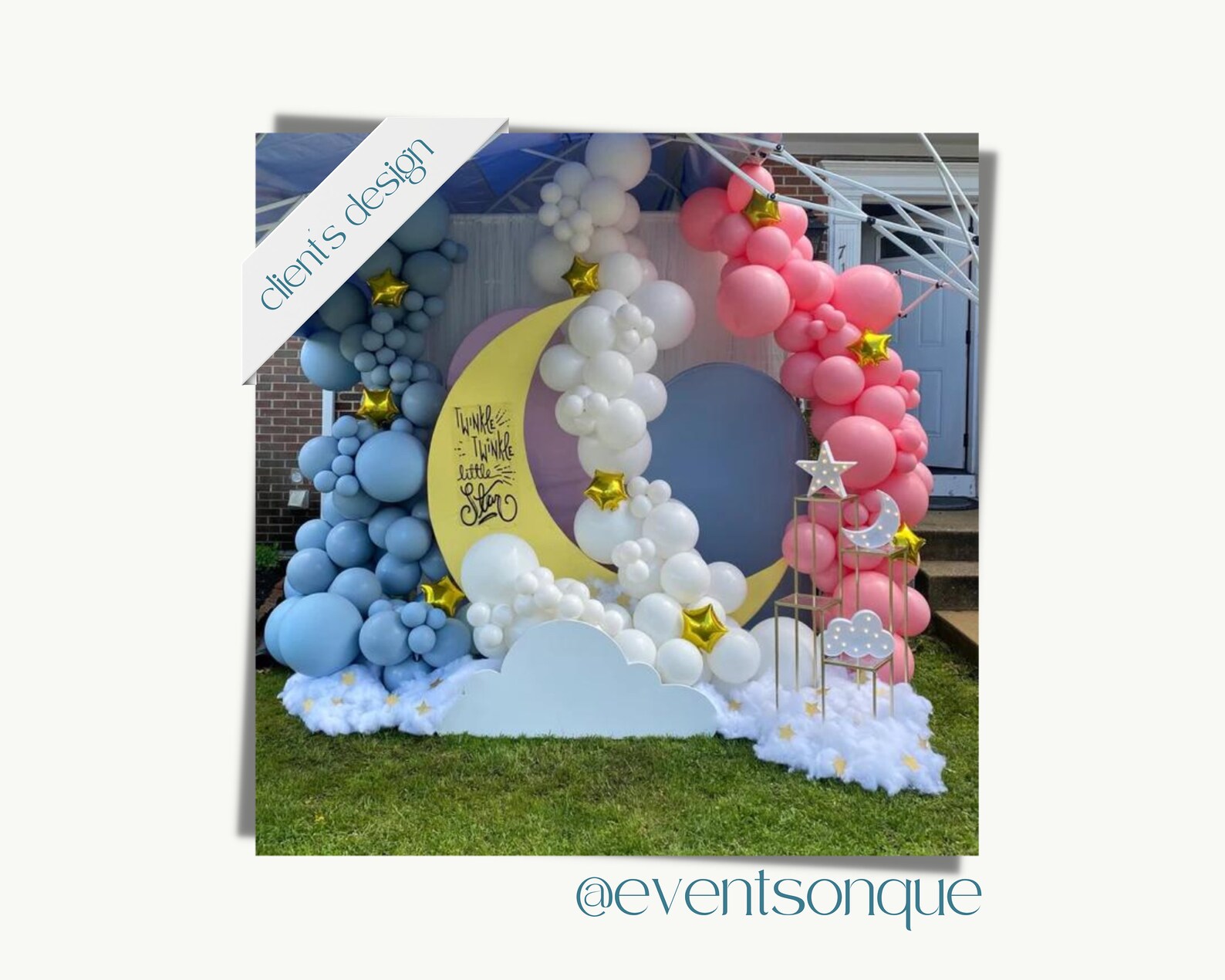 5ft Over the Moon and Clouds Template Backdrop Decorations| Birthday ...