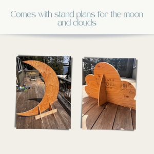 5ft Moon Over the Moon, 6ft Circle and Clouds Template Backdrop ...