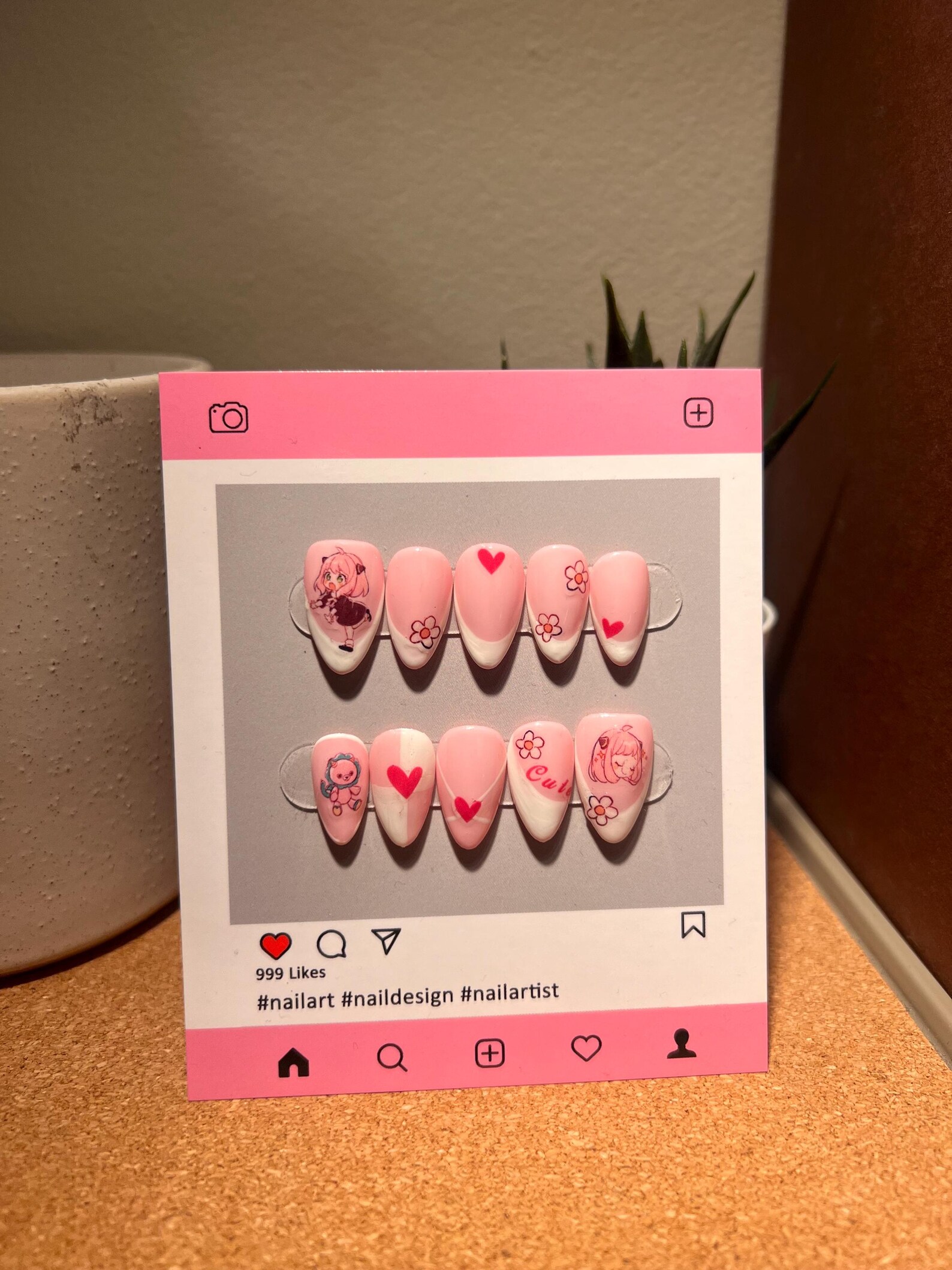 Kawaii Anime Pink Nails | Deko | Character - Etsy