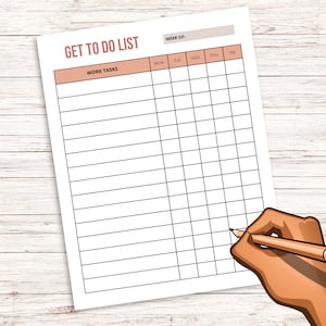 Get to Do Printable List: Personal and Work - Etsy
