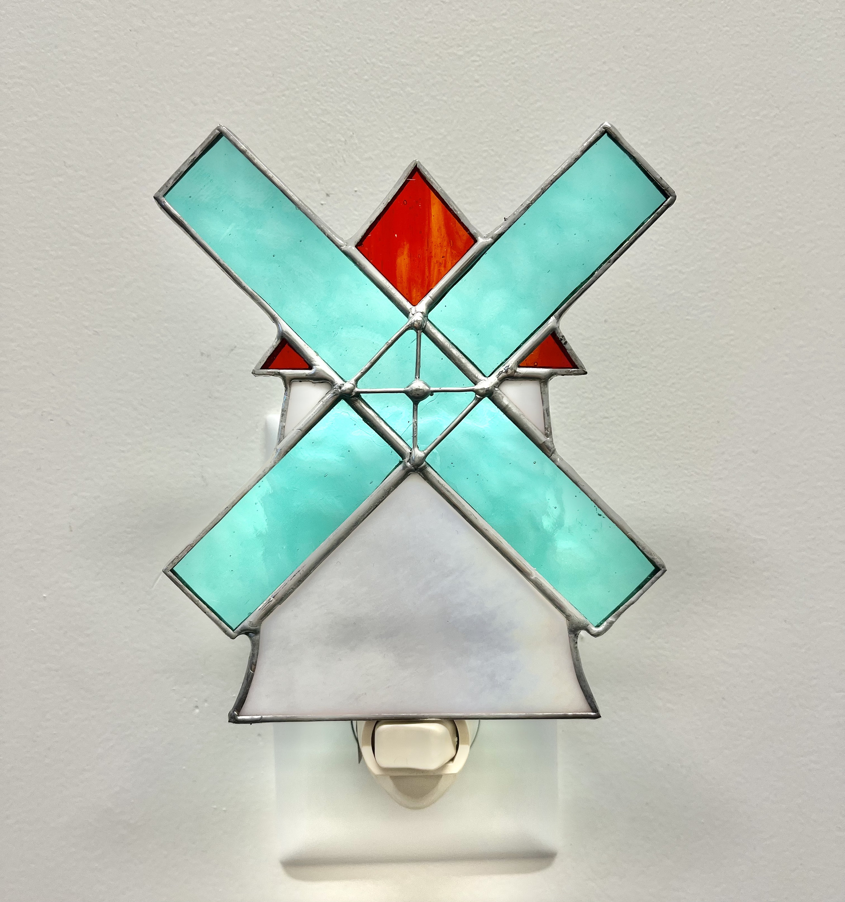 Windmill Stained Glass Nightlight/ Premium Handmade Windmill Night ...