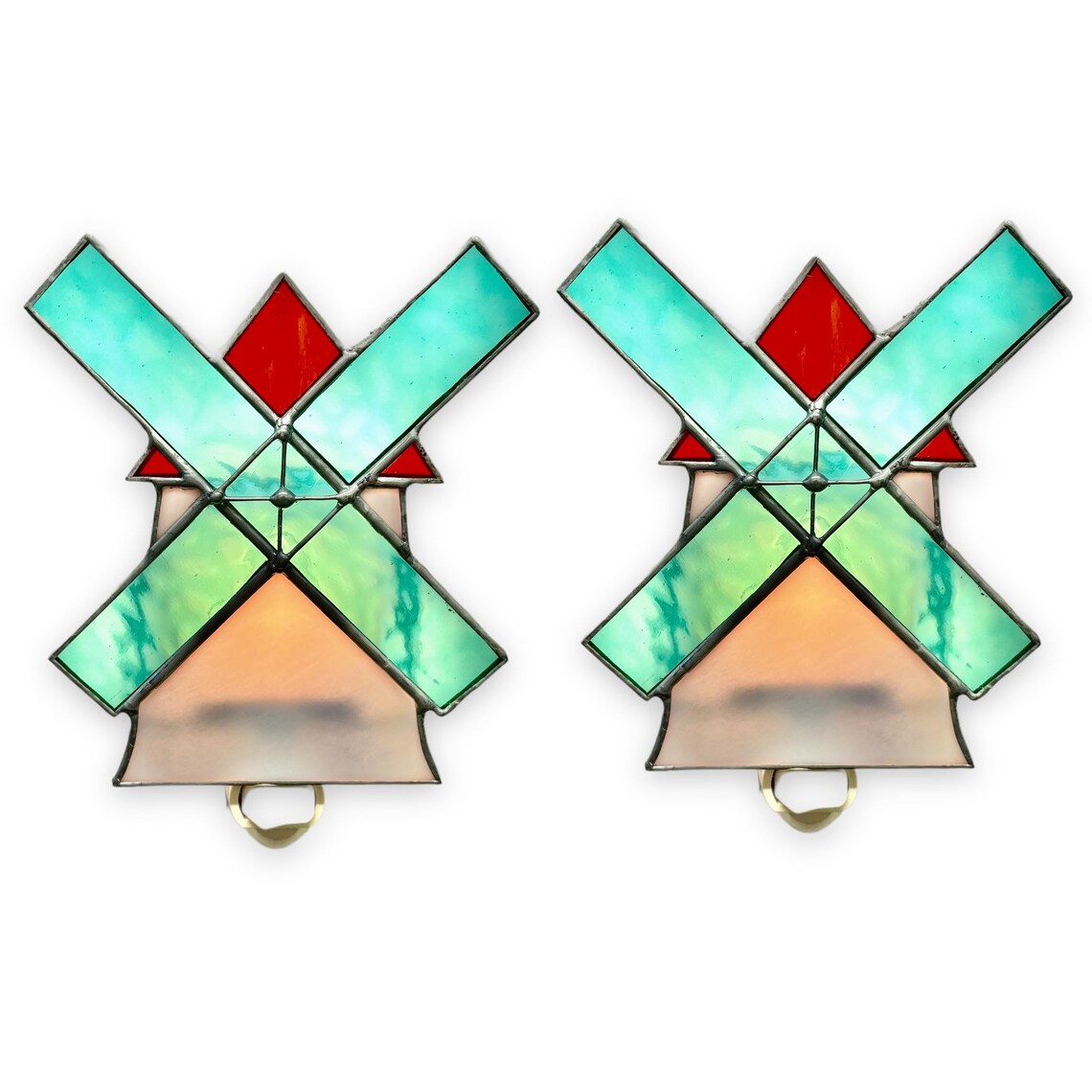 Windmill Stained Glass Nightlight/ Premium Handmade Windmill Night ...