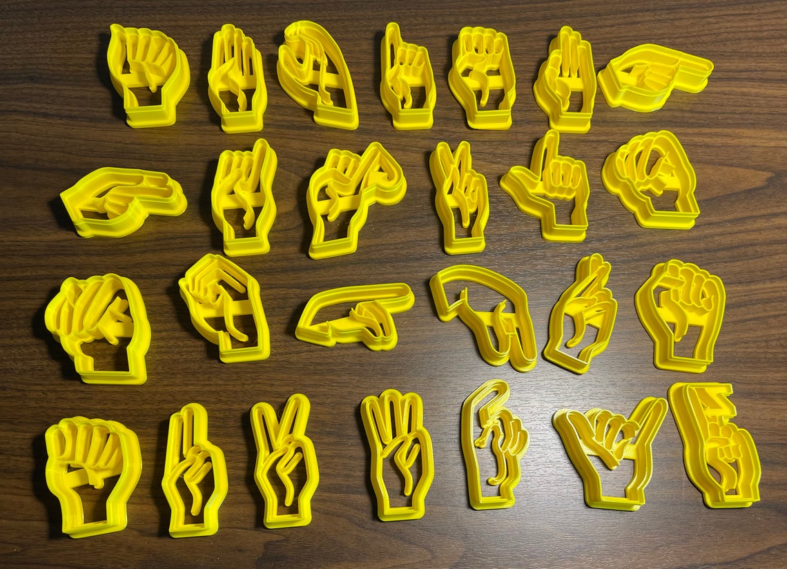 ASL Sign Language Alphabet (DIGITAL Files Only) Cookie Cutter STL ...