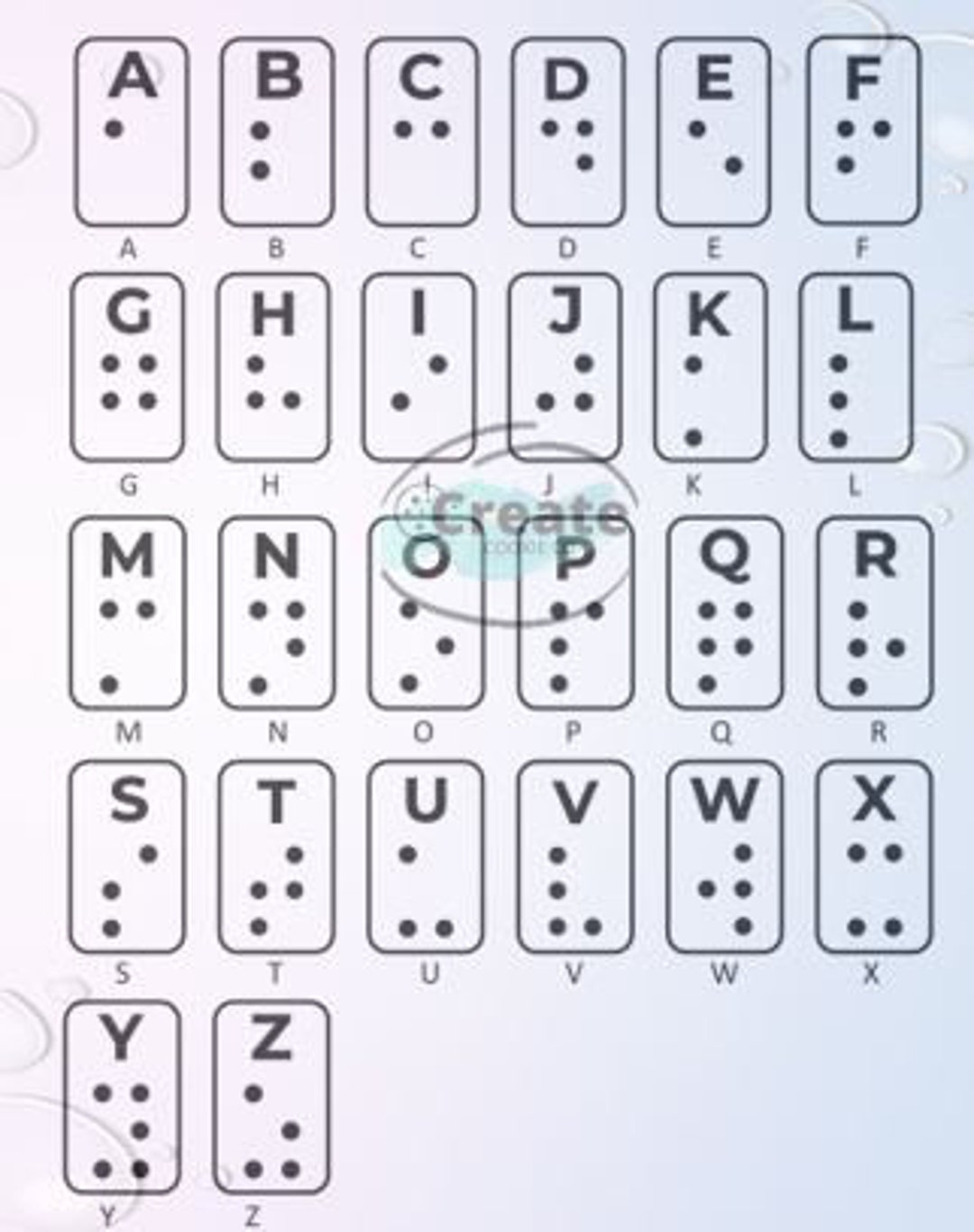 BRAILLE Alphabet STL Digital Files 2inch, 3inch, 3.5inch - Etsy