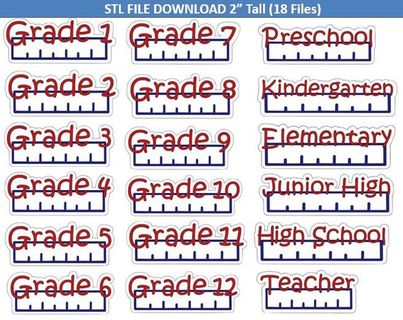 Back to School Grade Ruler Cookie Cutter Plaque STL File - Etsy