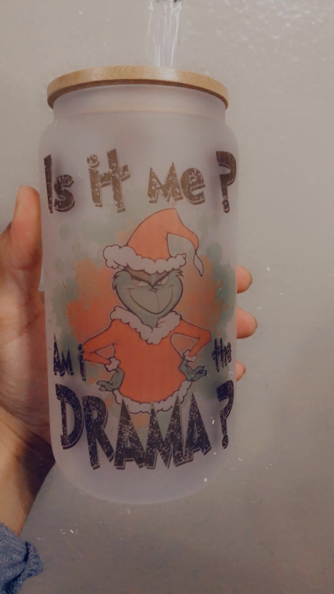 Grinch -glass Can / Libbey / 16 Oz / Coffee Cup / Beer Can Glass/ Cup ...