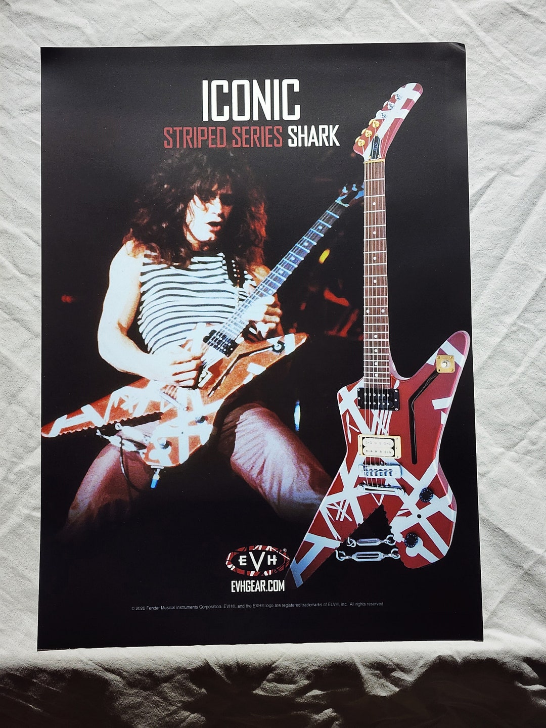 Eddie Van Halen shark Promo Poster Fender Guitars - Etsy UK