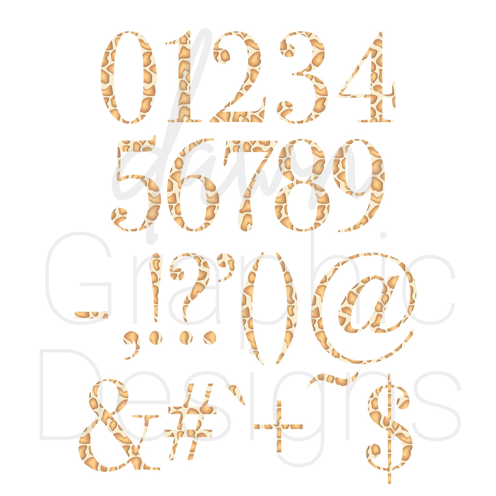 Animal Print Letters, Giraffe Print Alphabet Lettering, PNG Letters ...