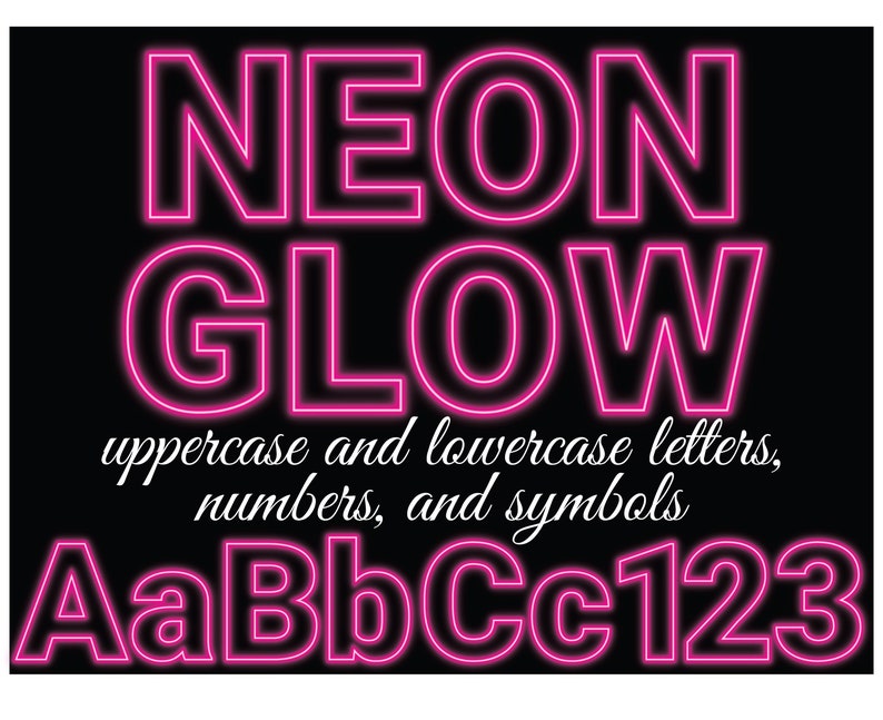 Pink Neon Lights Lettering, Pink Glowing Lights Alphabet Letters, PNG ...