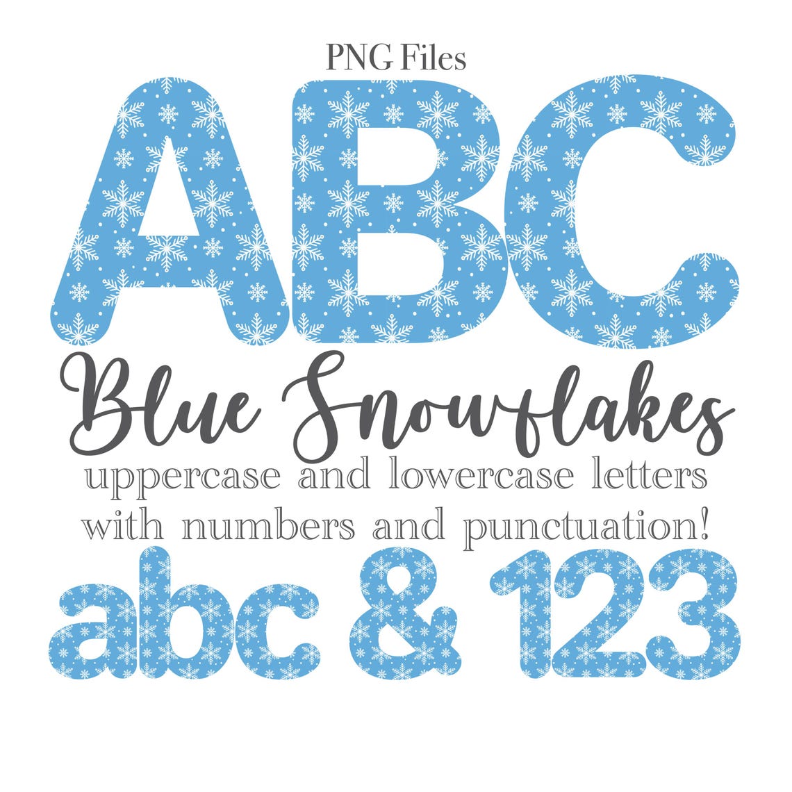 Winter Letters, Snowflake Letters Png, Blue Snowflake Holiday Lettering ...