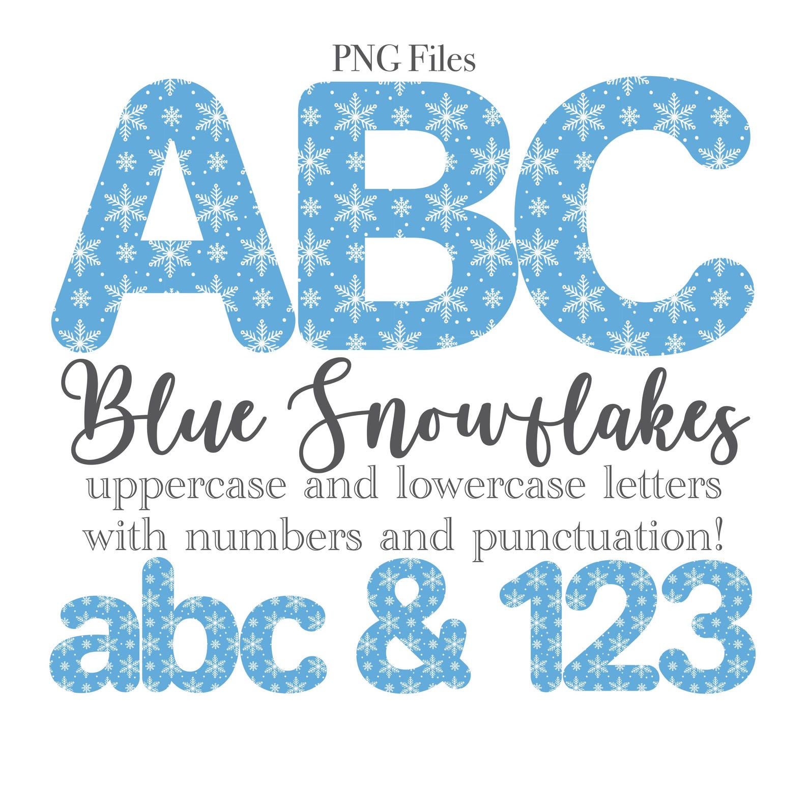 Winter Letters, Snowflake Letters Png, Blue Snowflake Holiday Lettering ...