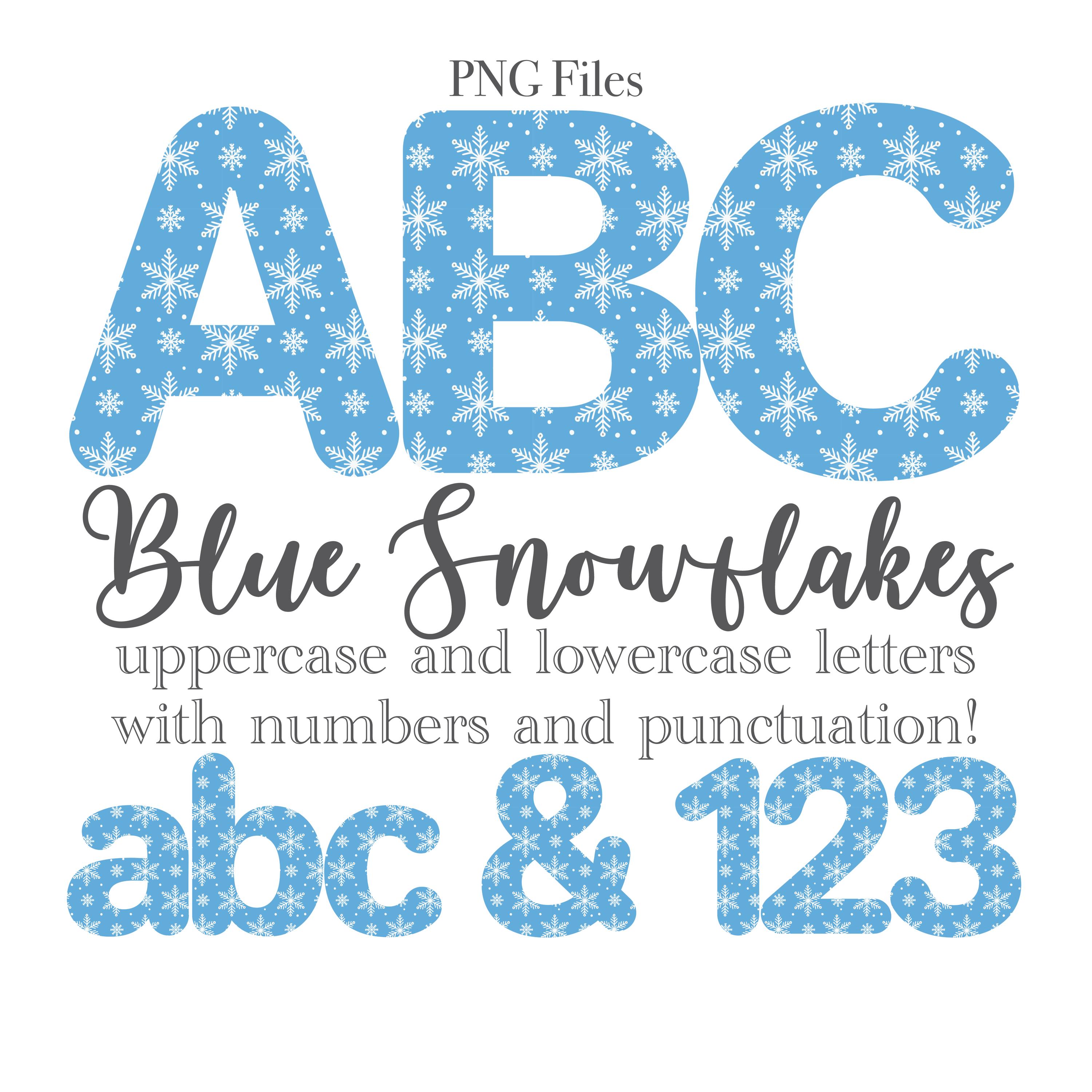 Winter Letters, Snowflake Letters Png, Blue Snowflake Holiday Lettering ...