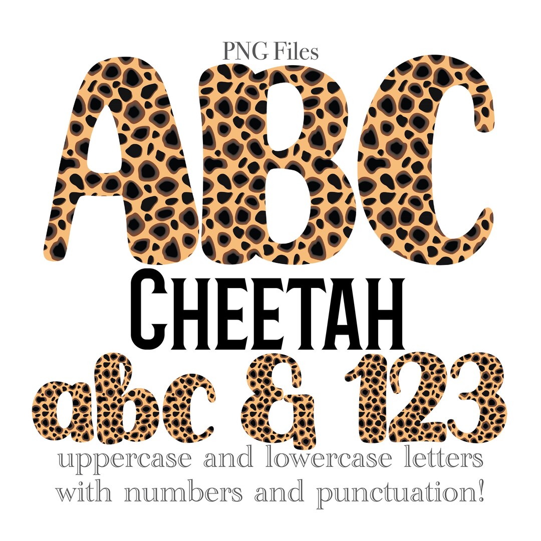 Cheetah Print Letters PNG, Animal Print Alphabet Lettering, PNG Letters ...
