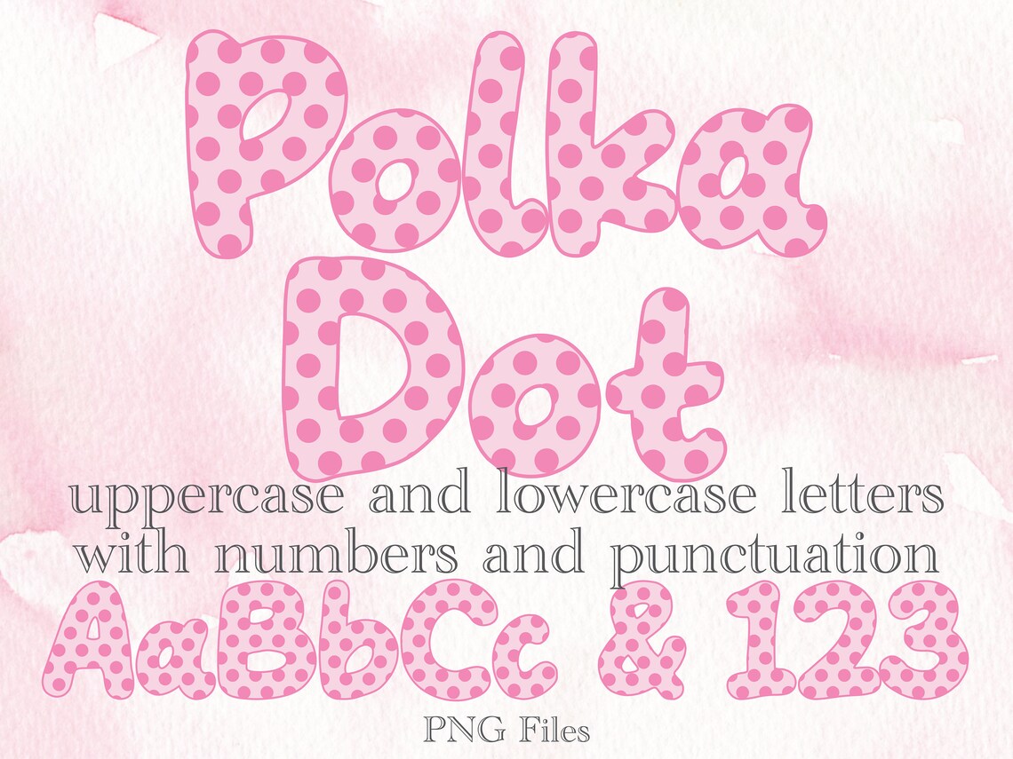 Pink Polka Dot Alphabet Letters, PNG Letters, Pink Polka Dot ...