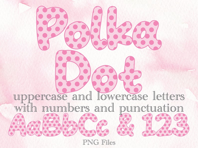 Pink Polka Dot Alphabet Letters, PNG Letters, Pink Polka Dot ...