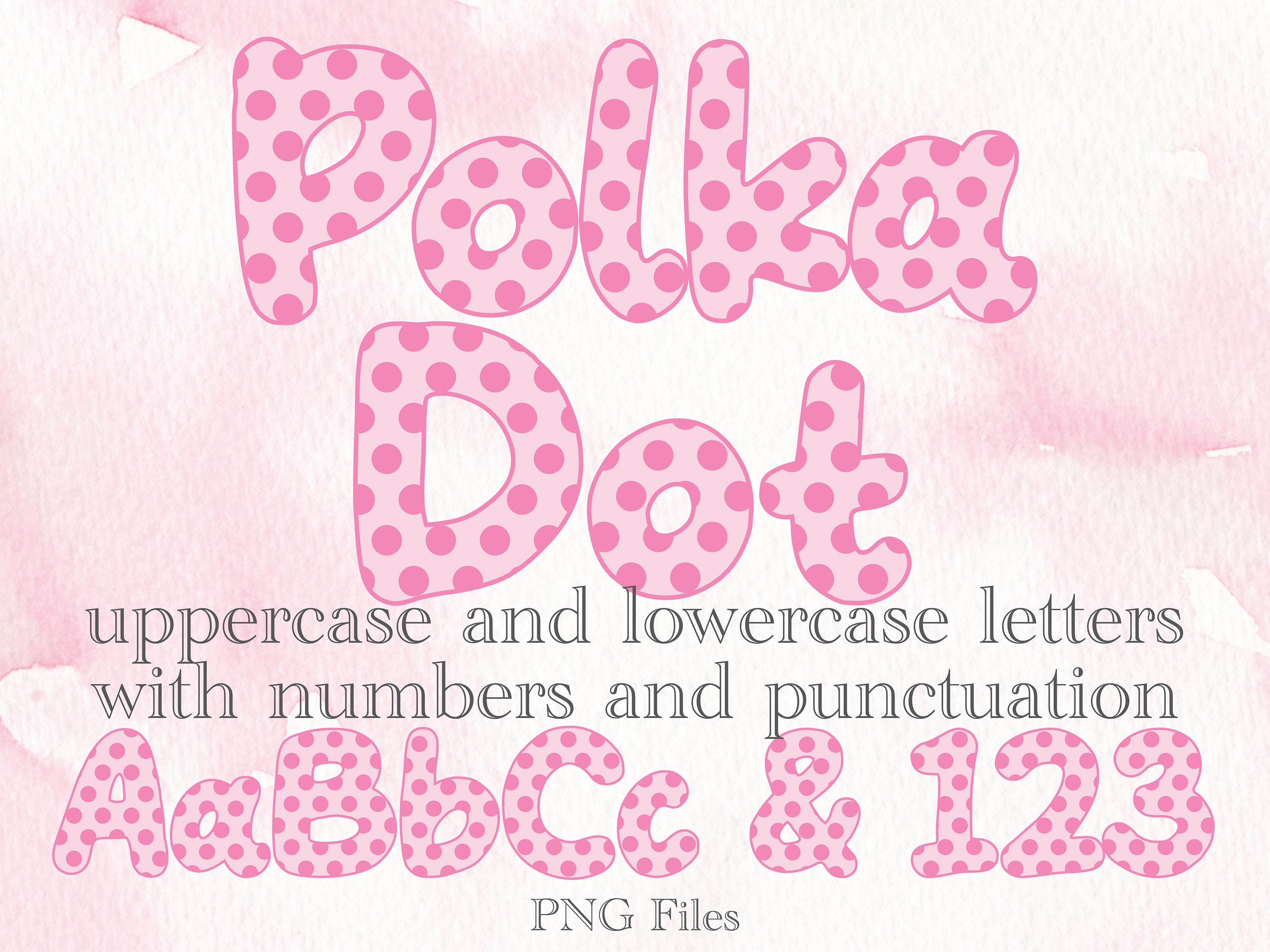 Pink Polka Dot Alphabet Letters, PNG Letters, Pink Polka Dot ...