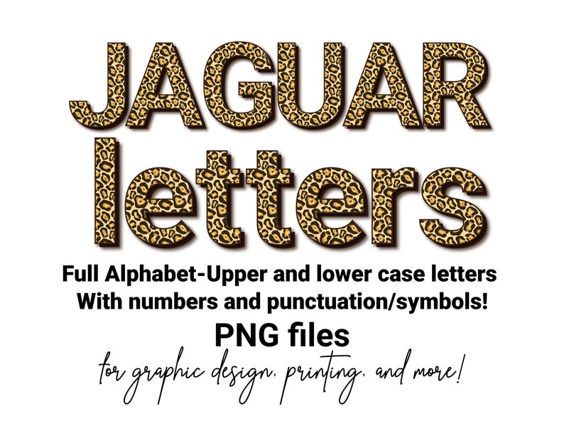 Jaguar Letters, Animal Print Alphabet Lettering, PNG Letters, Letters ...