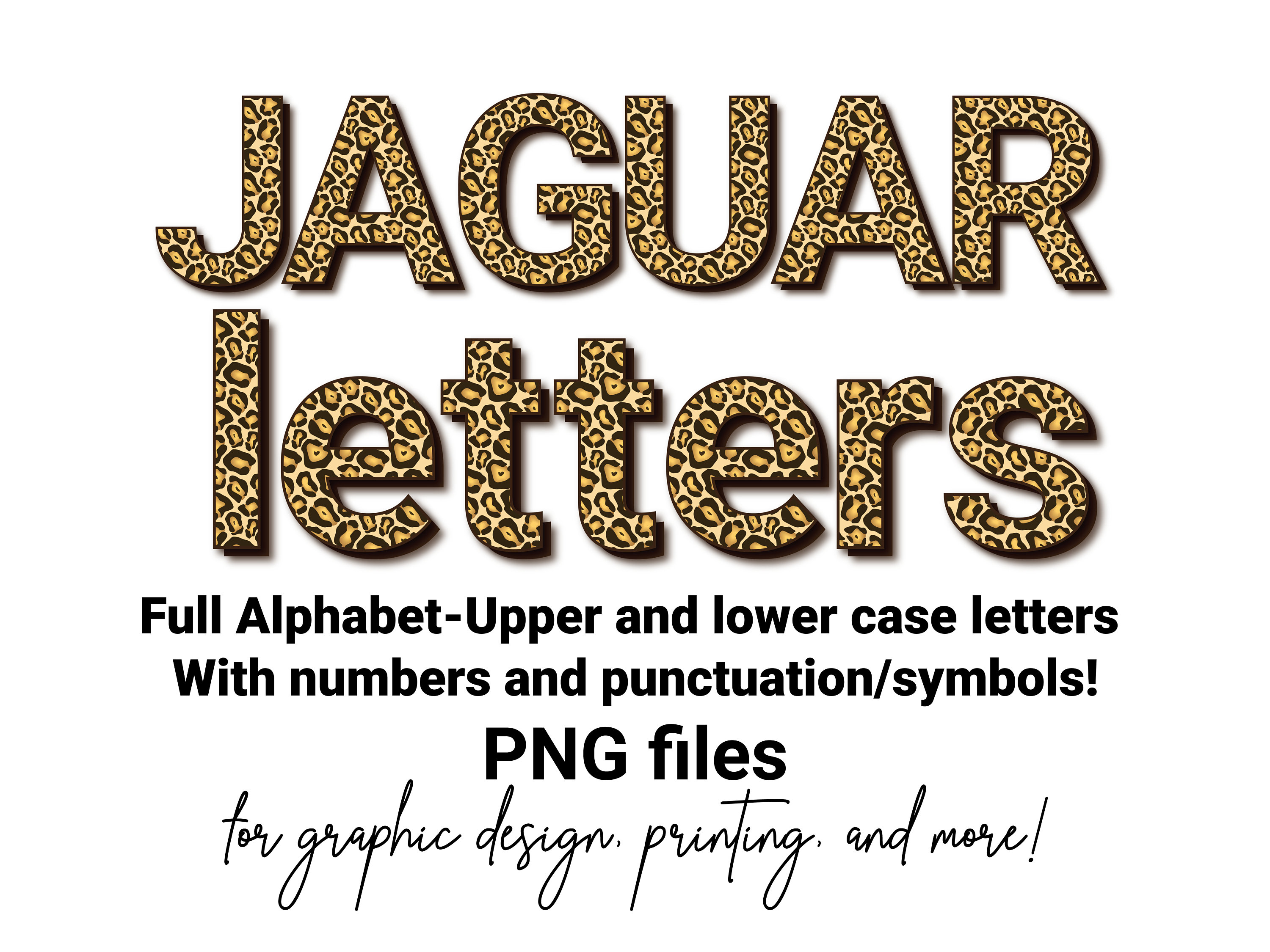 Jaguar Letters, Animal Print Alphabet Lettering, PNG Letters, Letters ...