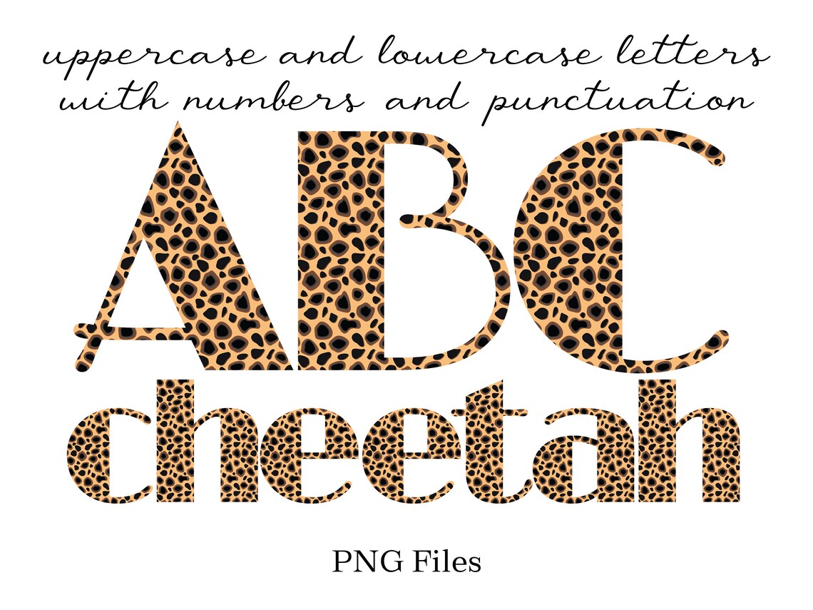 Cheetah Print Lettering, Animal Print Alphabet Letters, PNG Letters ...
