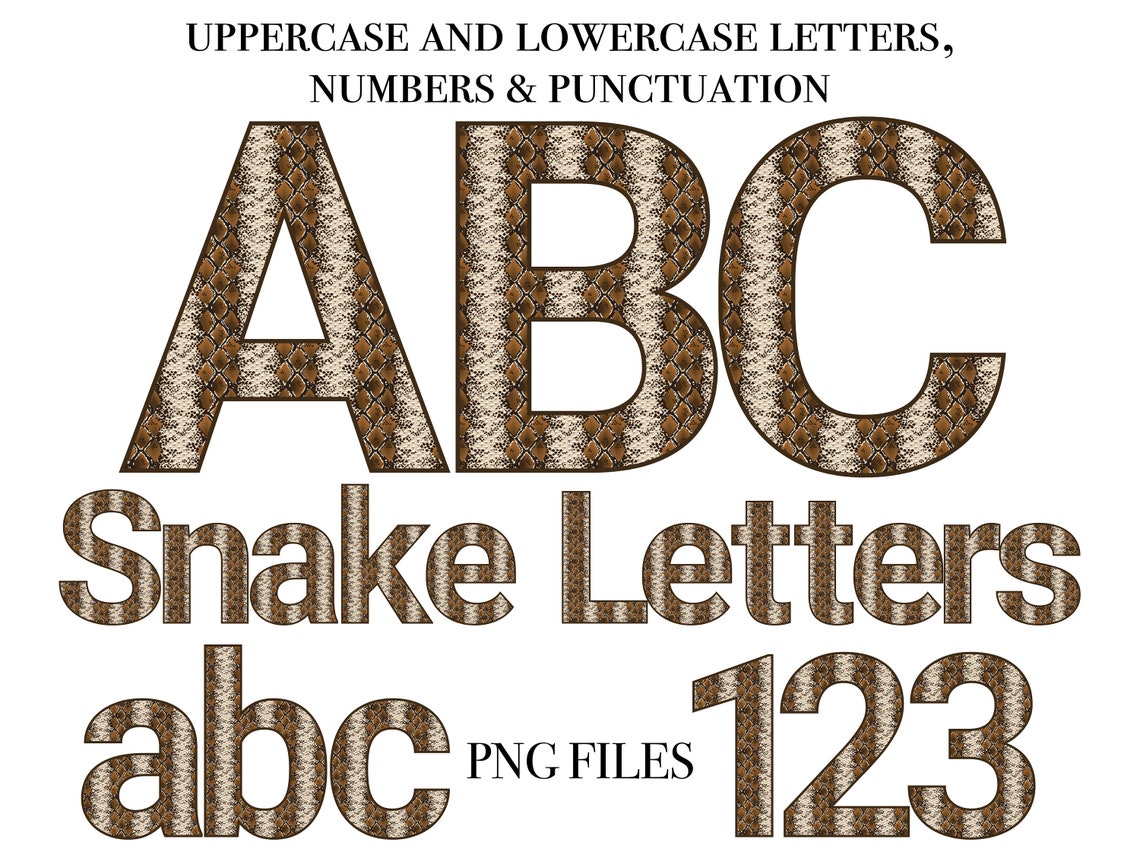 Snake Print Lettering, Reptile Print Alphabet Letters, PNG Letters ...