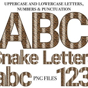 Snake Print Lettering, Reptile Print Alphabet Letters, PNG Letters ...