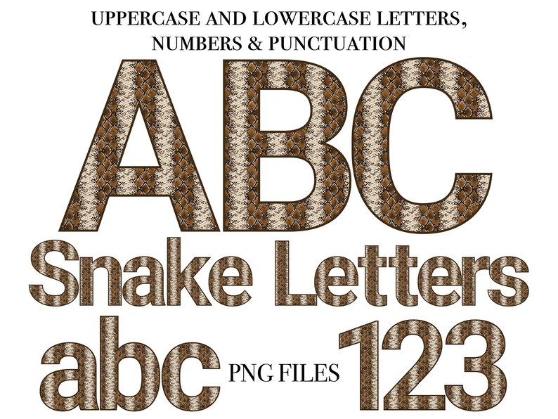 Snake Print Lettering, Reptile Print Alphabet Letters, PNG Letters ...
