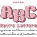 Retro Lettering, Pink Retro Alphabet Letters, Girly Retro Sublimation ...