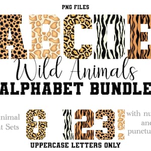 Animal Print Lettering Bundle, Varsity Letters Bundle, Cheetah Letters ...