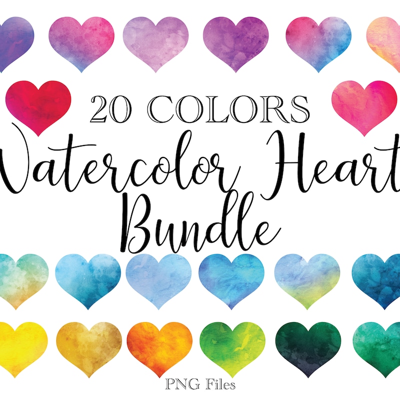 Heart Water Color Prints - Etsy