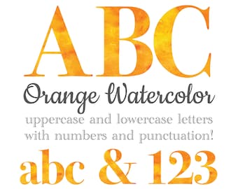 Blue Watercolor Alphabet Letters and Numbers, Baby Shower Lettering ...