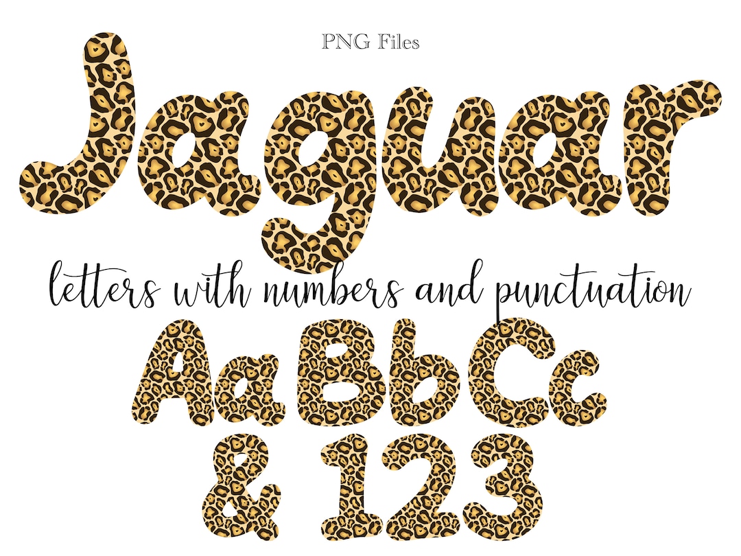 Jaguar Letters, Animal Print Alphabet Lettering, PNG Letters, Letters ...