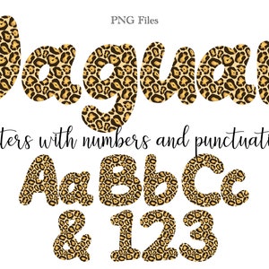 Jaguar Letters, Animal Print Alphabet Lettering, PNG Letters, Letters ...