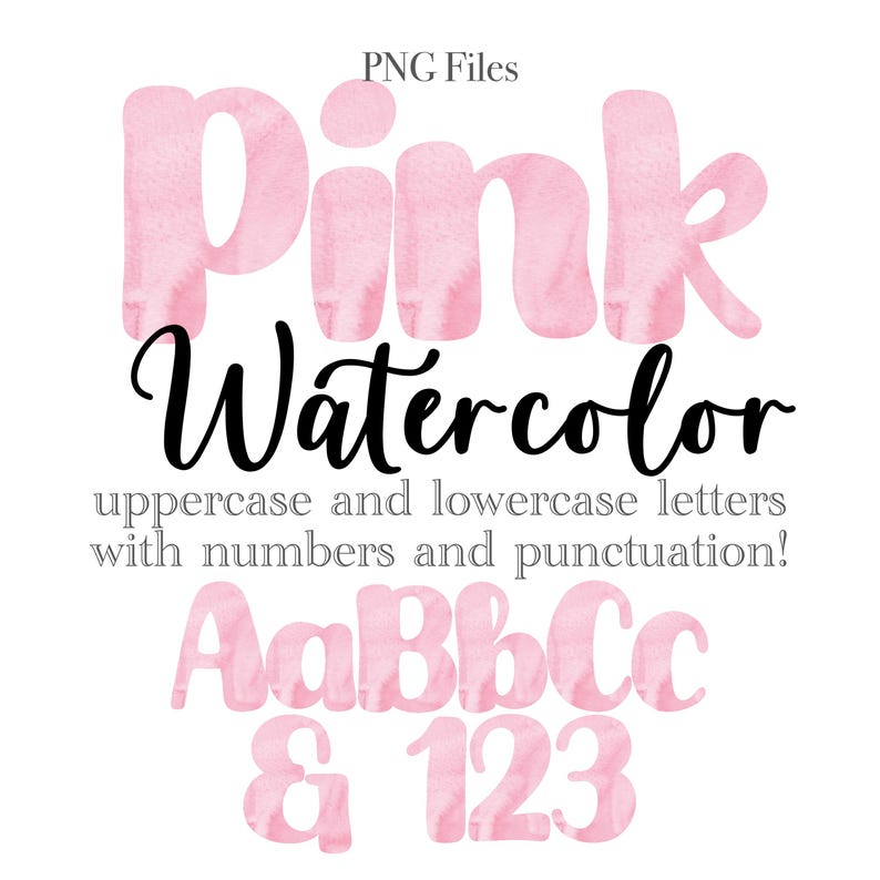 Pink Watercolor Letters PNG, Baby Girl Lettering, Fun Watercolor ...