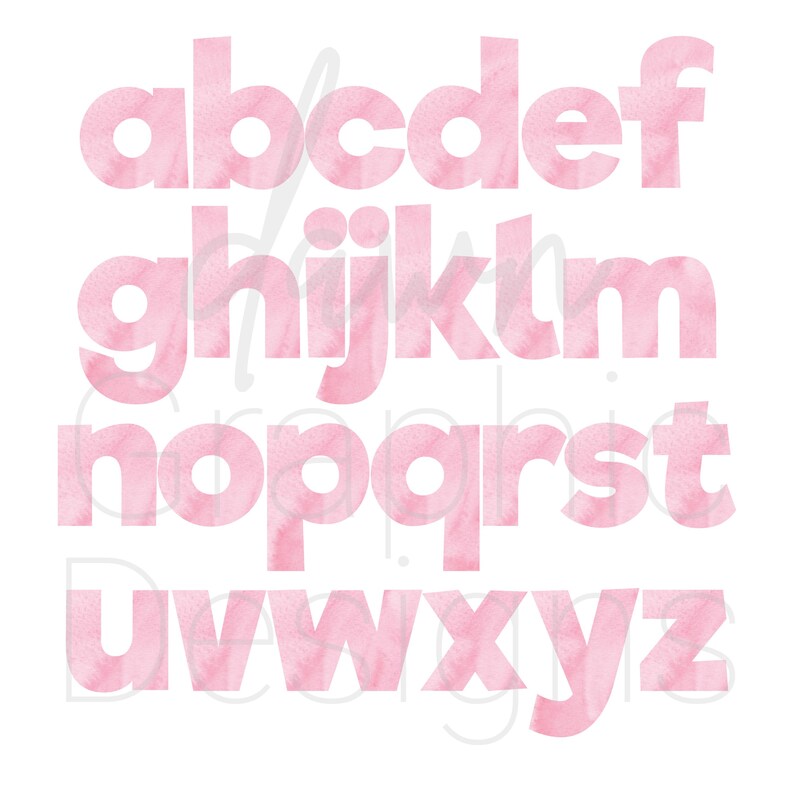 Pink Watercolor Alphabet PNG Letters in Watercolor Art Watercolor ...