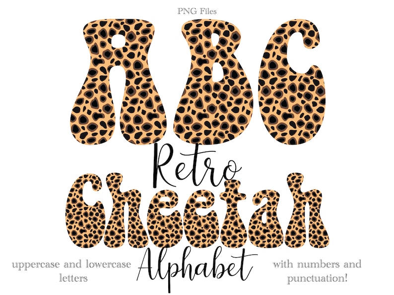 Cheetah Print Lettering, Animal Print Alphabet Letters, Retro Letters ...