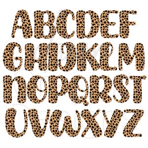 Cheetah Print Letters PNG, Animal Print Alphabet Lettering, PNG Letters ...
