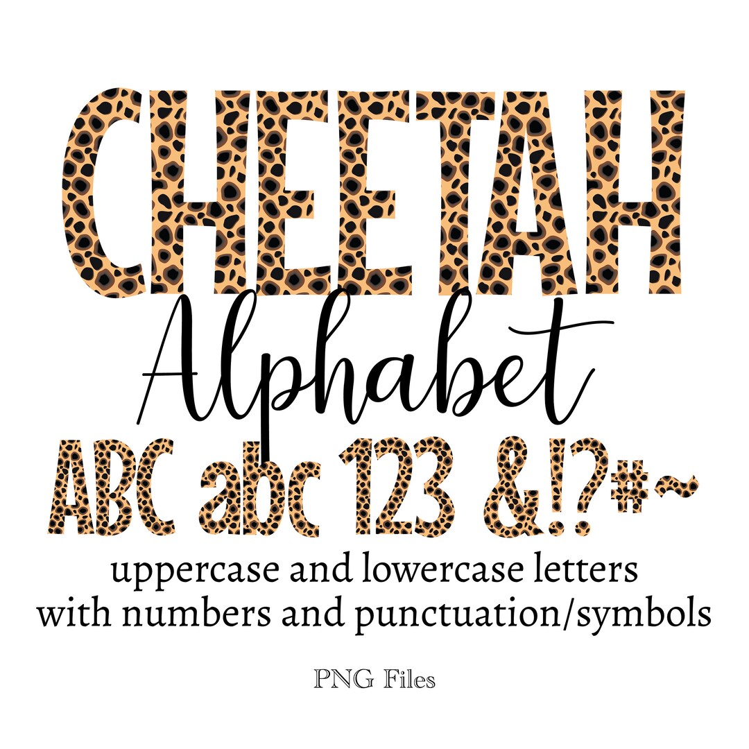 Cheetah Print Letters, Animal Print Alphabet, Wild One, Sublimation ...