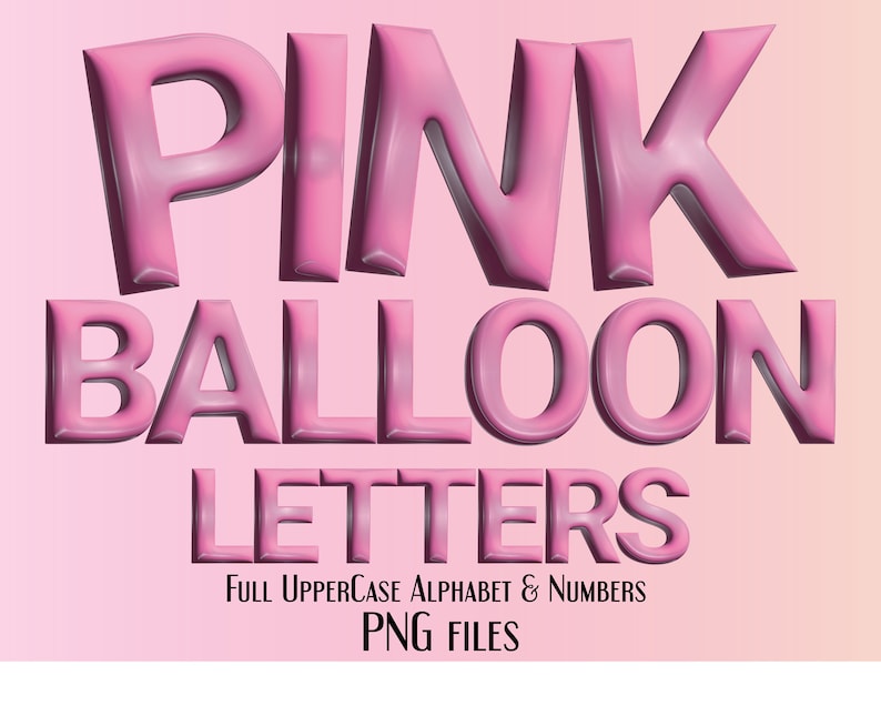Pink Balloon Lettering, Pink Balloon Alphabet Letters, Balloon Alpha ...