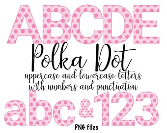 Pink Polka Dot Alphabet Letters, PNG Letters, Pink Polka Dot ...
