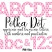 Pink Polka Dot Alphabet Letters, Pink Polka Dot Sublimation Lettering ...
